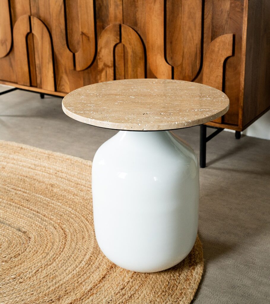 Bout de canapé Madala blanc Athezza | Paiement 12X