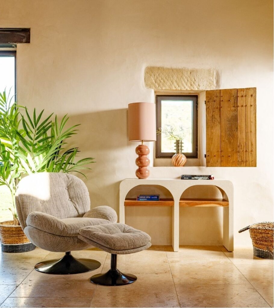 Fauteuil Memento beige chiné Athezza Pied noir | Paiement 12X