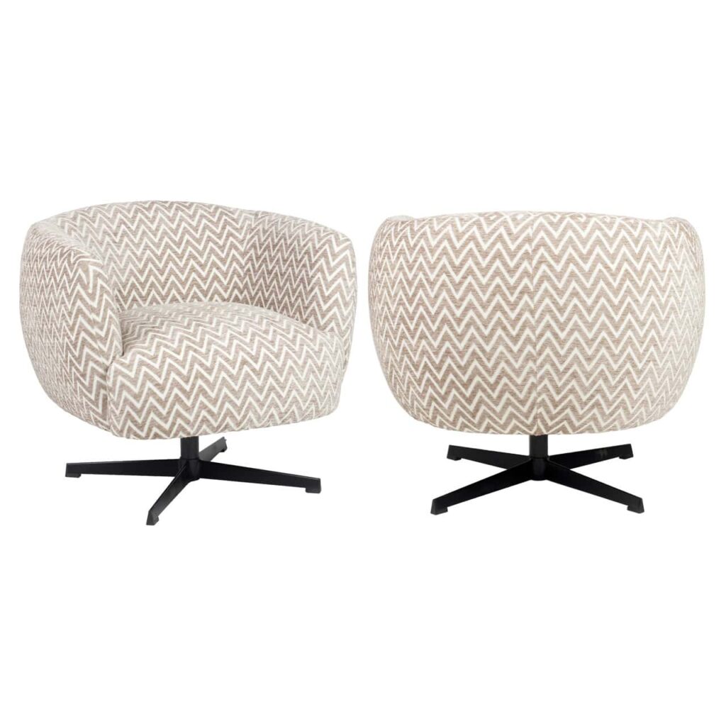 Fauteuil Estelle Sand Chevron Pivotant Richmond Interiors | Melimelhome